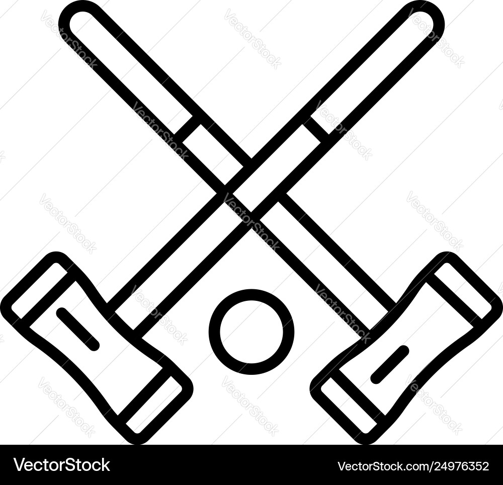 Crossed croquet icon outline style Royalty Free Vector Image