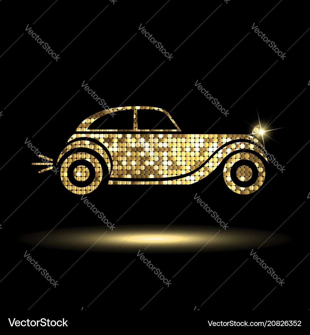 Golden car icon Royalty Free Vector Image - VectorStock