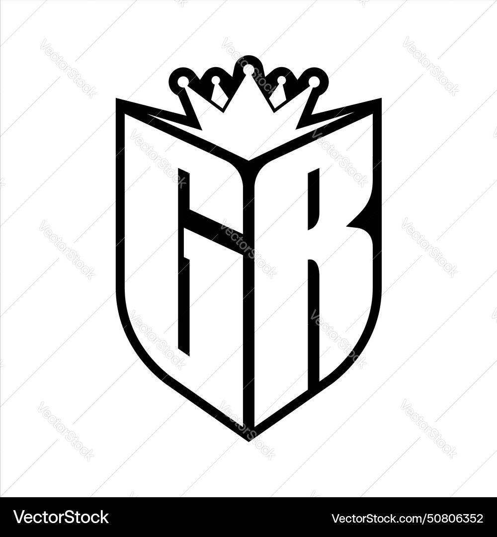 Gr letter bold monogram with shield shape Vector Image