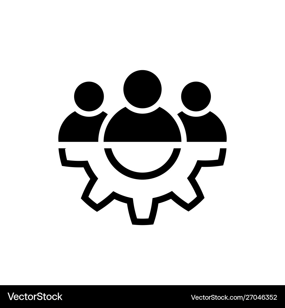 Leadership line icon in flat style teamwork symbol
