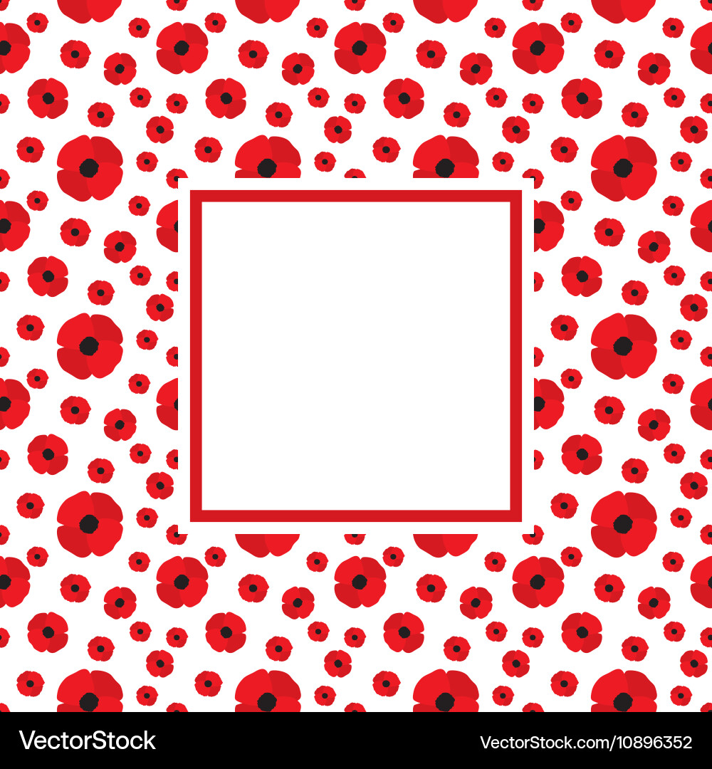 Red Poppy Frame Royalty Free Vector Image - VectorStock
