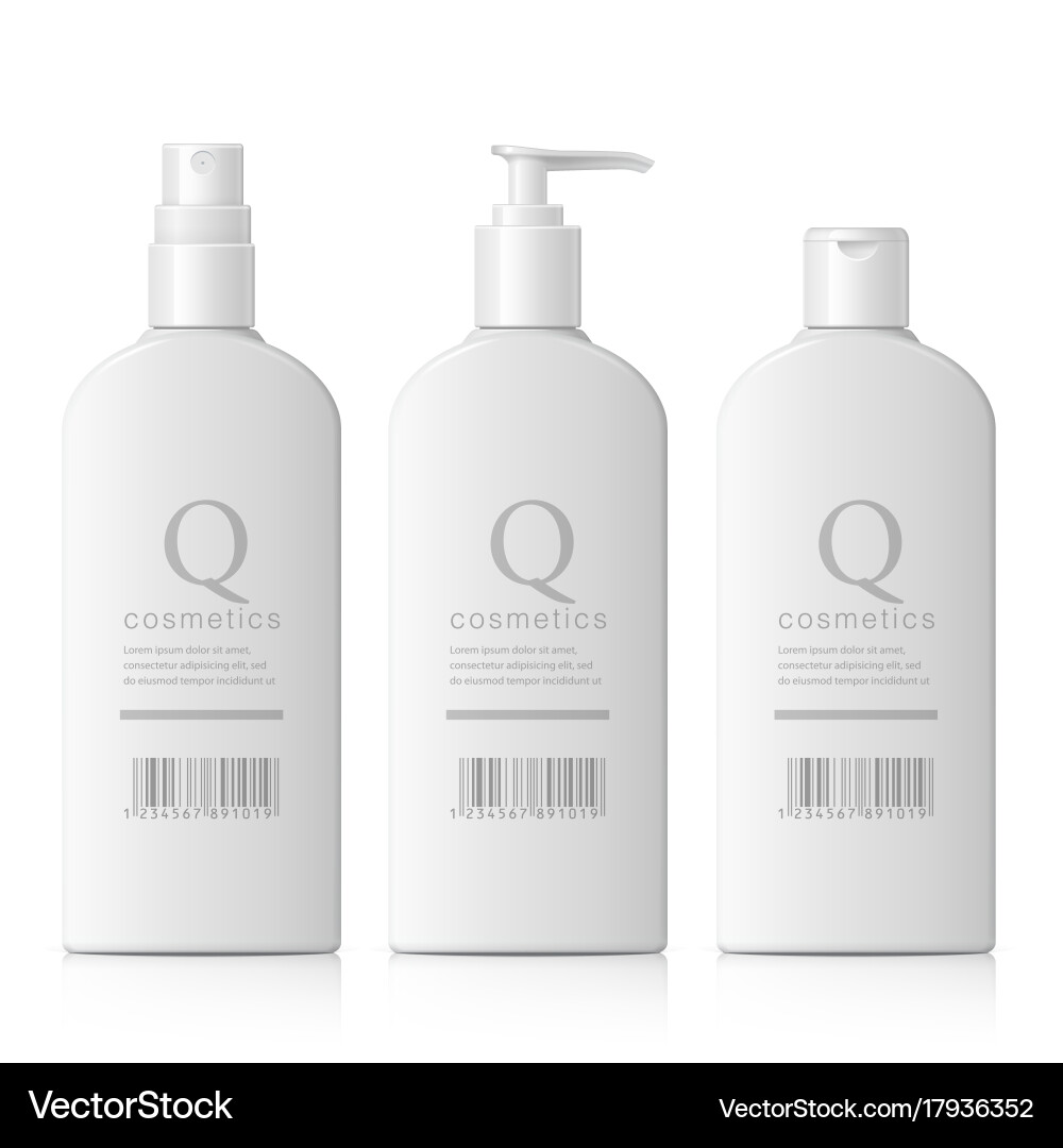 Set of realistic cosmetic bottle Royalty Free Vector Image