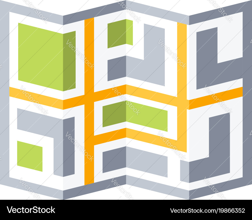 Simple flat map Royalty Free Vector Image - VectorStock