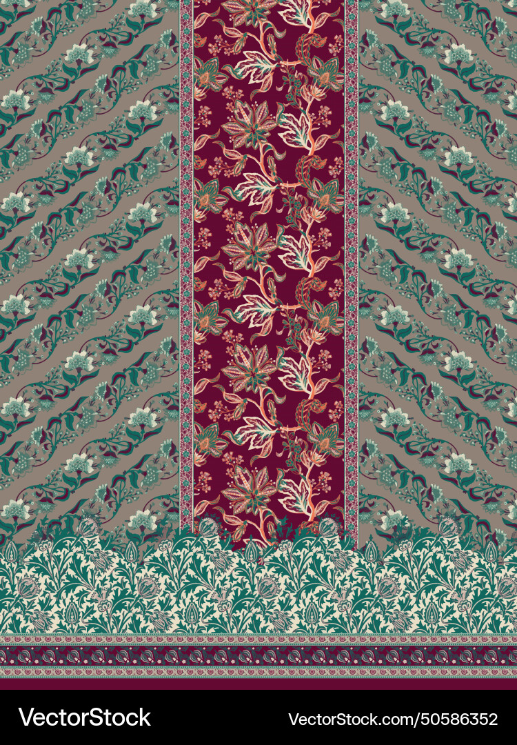 Textile digital design fabric print wallpaper Vector Image