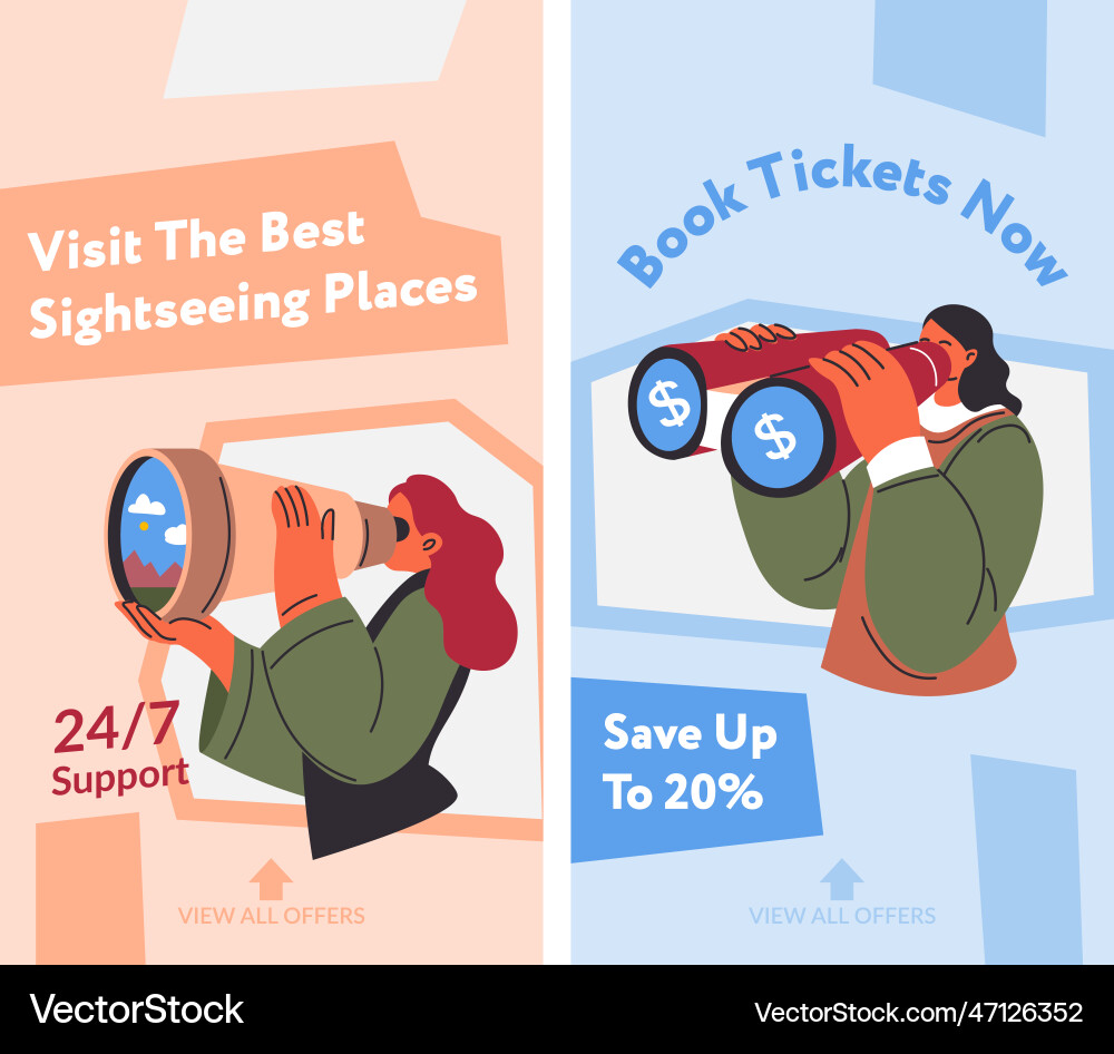 Visit best sightseeing places book tickets now Vector Image