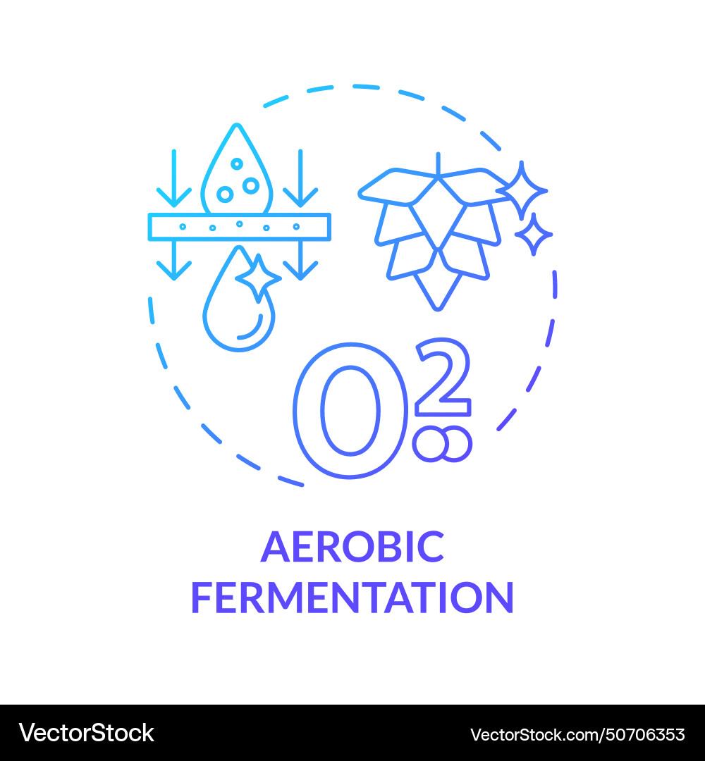 Aerobic fermentation blue gradient concept icon Vector Image