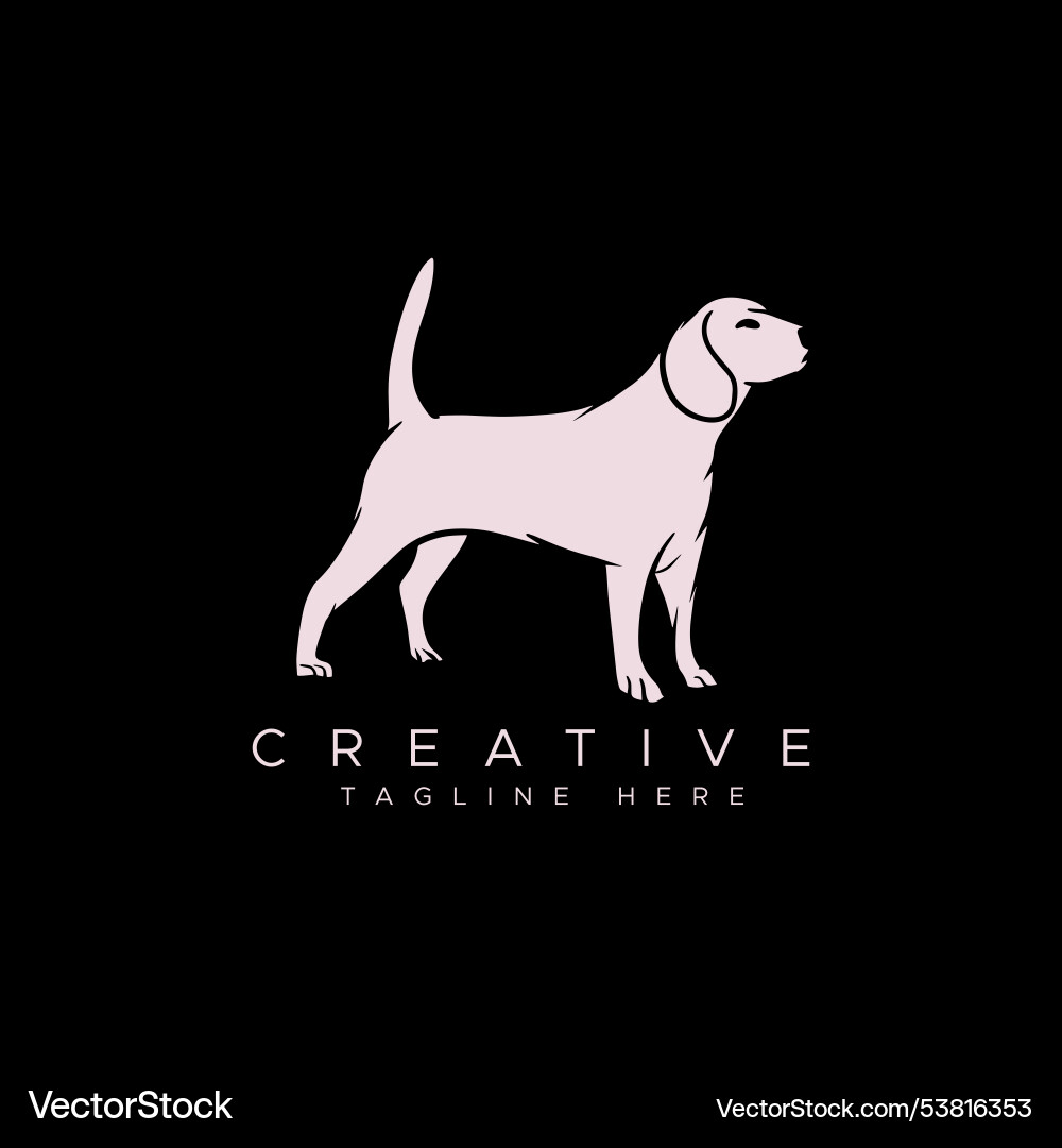 Art hand draw dog black background Royalty Free Vector Image