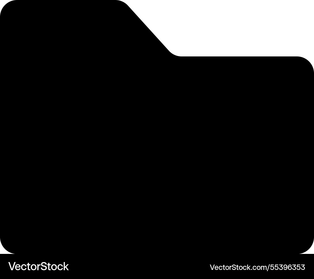 Black folder icon Royalty Free Vector Image - VectorStock