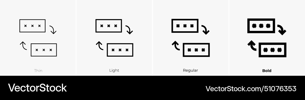 Change password icon thin light regular and bold Vector Image
