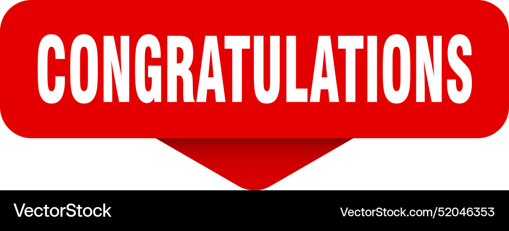 Congratulations sticker sign Royalty Free Vector Image