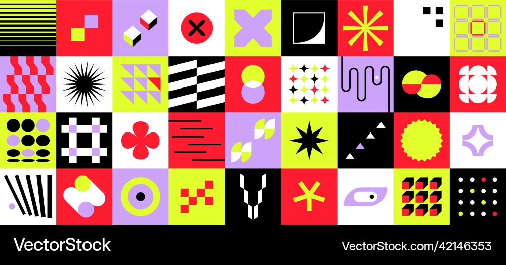 Geometric Brutalist Pattern Royalty Free Vector Image