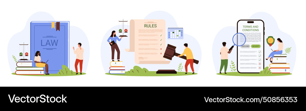 Law company policy and rules user agreement Vector Image