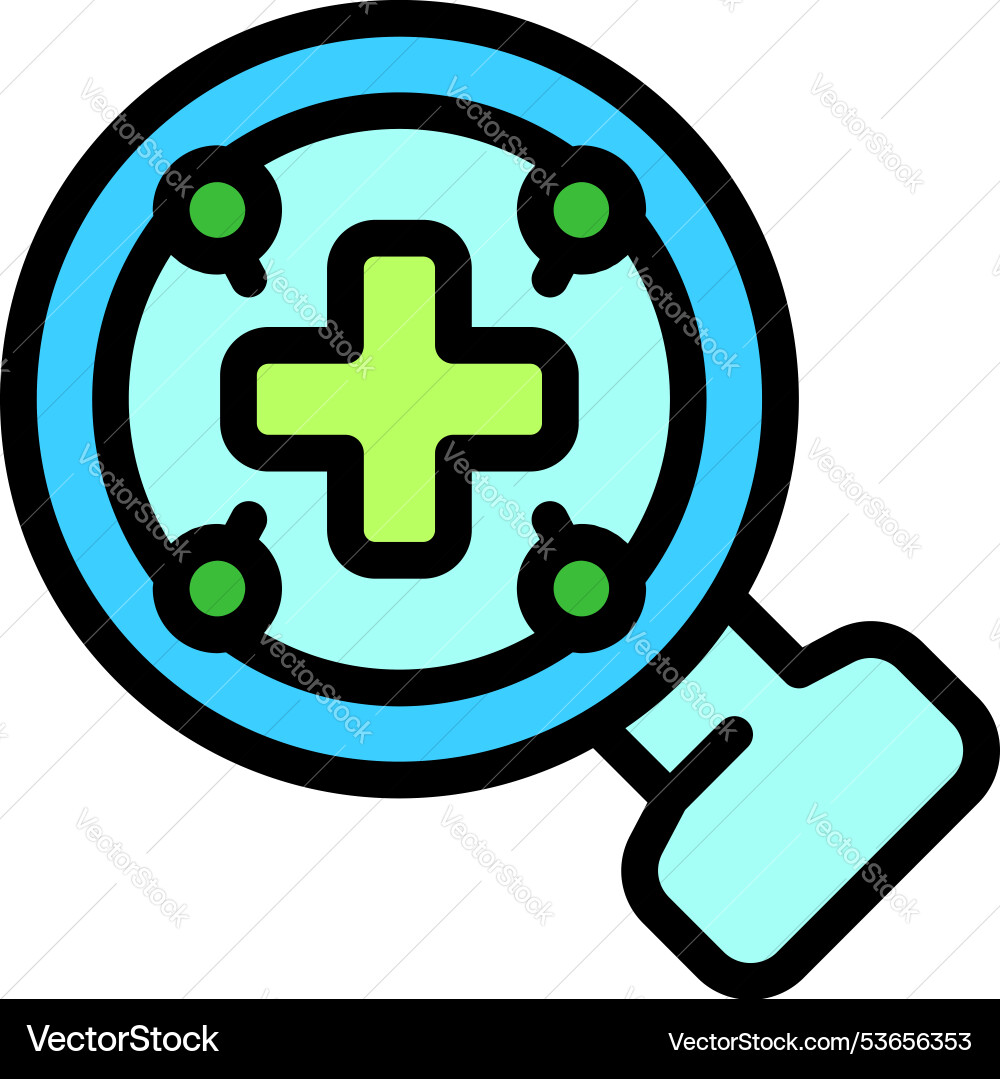 Magnifying glass showing cross examining Vector Image