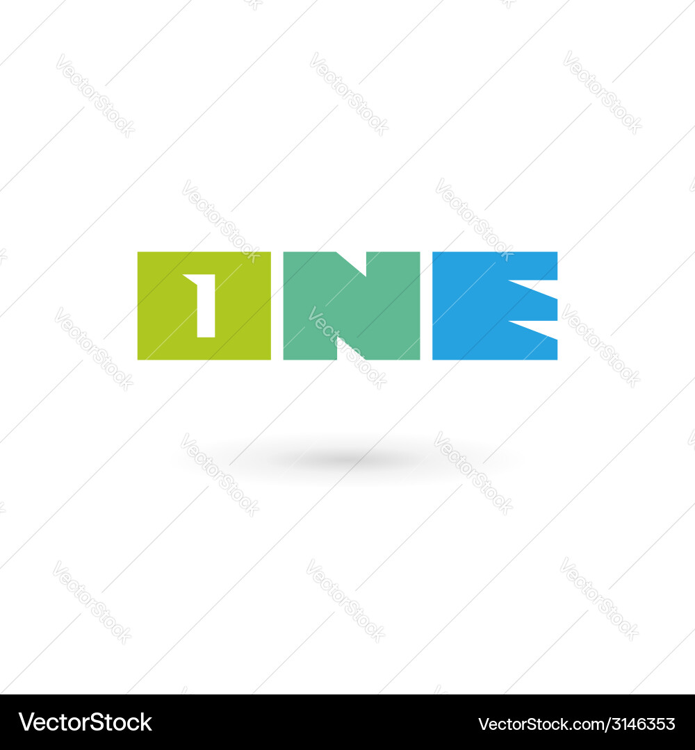 Number One Logo Icon - Minimalist Royalty Free Vector Image