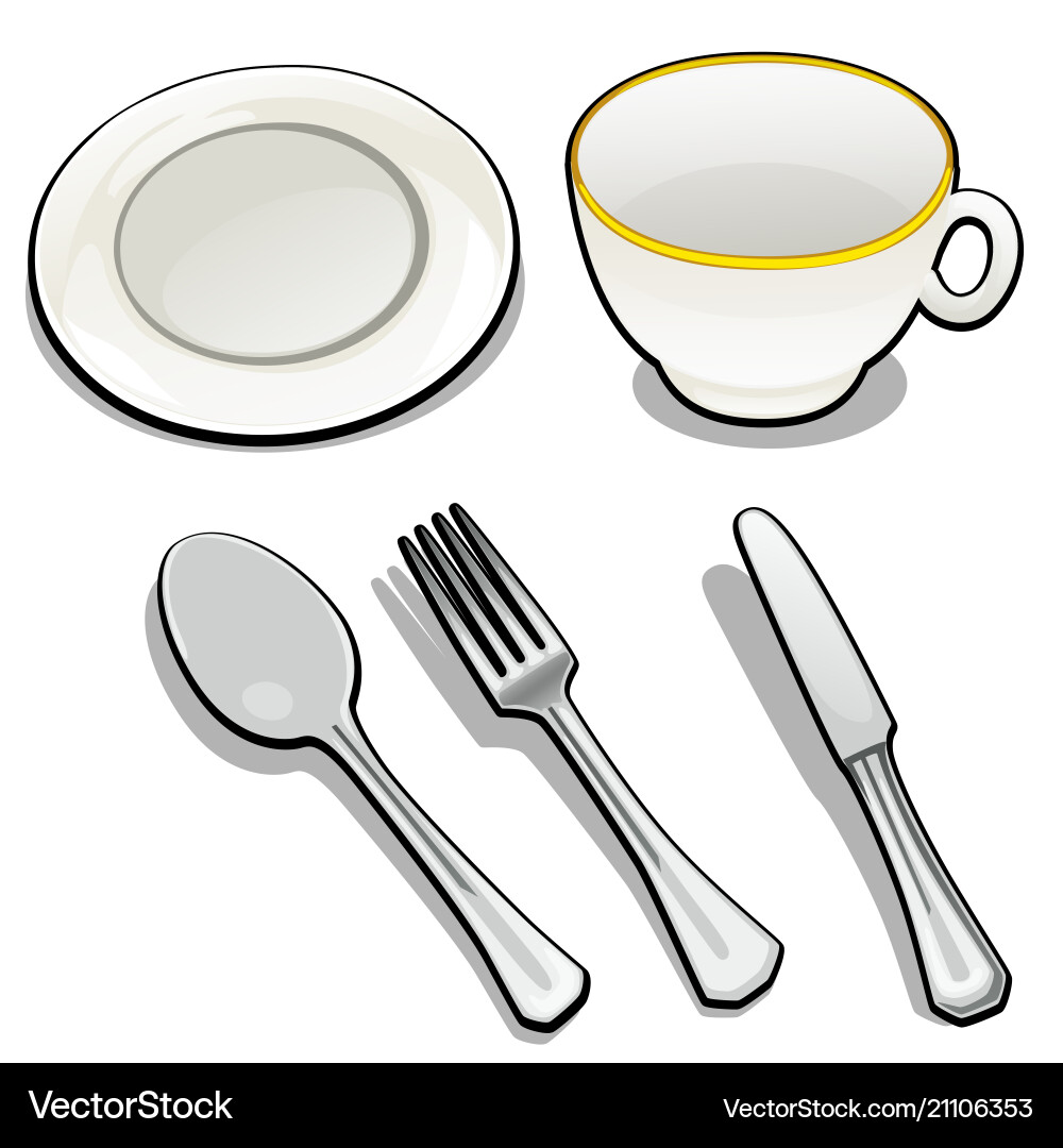 Tableware isolated on white background mug Vector Image
