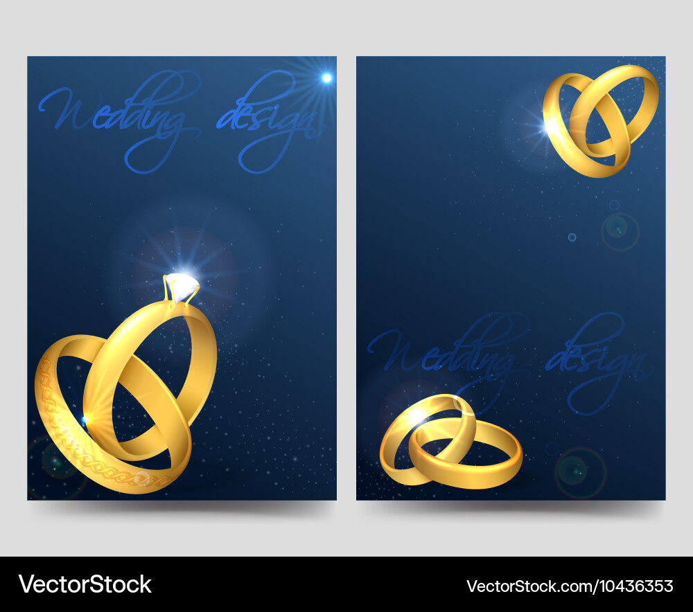 Wedding brochure flyer template with rings Vector Image