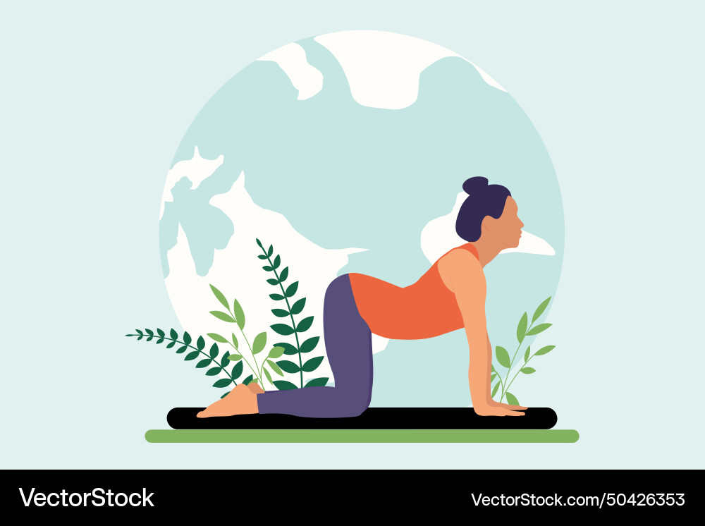 Yoga activity flat design Royalty Free Vector Image