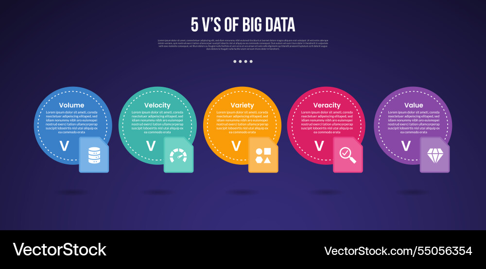 5vs big data infographic template with circle Vector Image