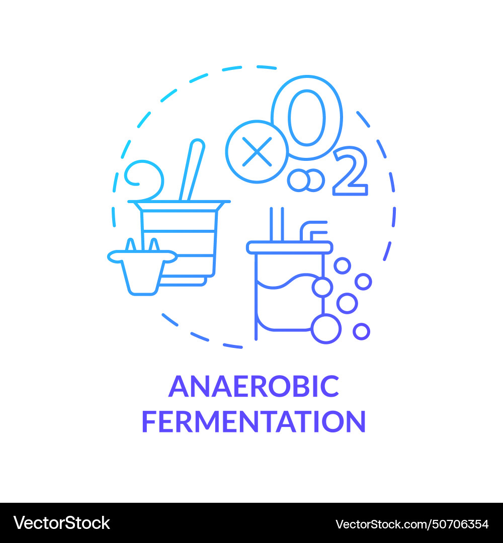 Anaerobic fermentation blue gradient concept icon Vector Image