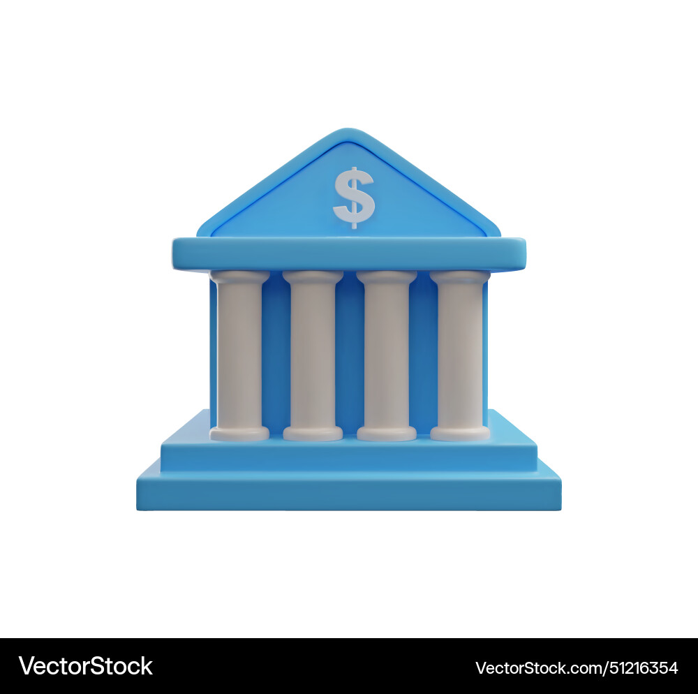 Bank building 3d icon Royalty Free Vector Image