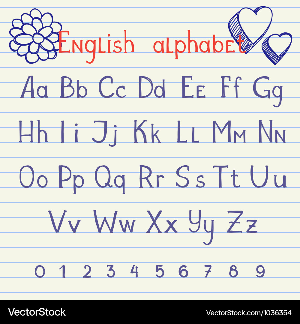 Drawing english alphabet Royalty Free Vector Image