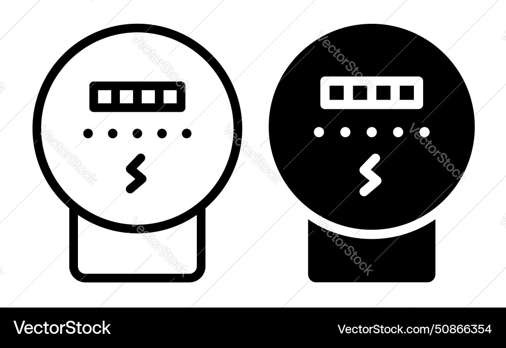 Electric meter icon set utility energy counter Vector Image