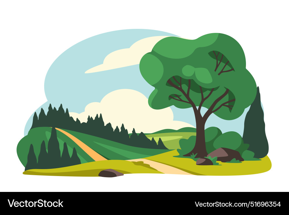 Forest landscape concept Royalty Free Vector Image
