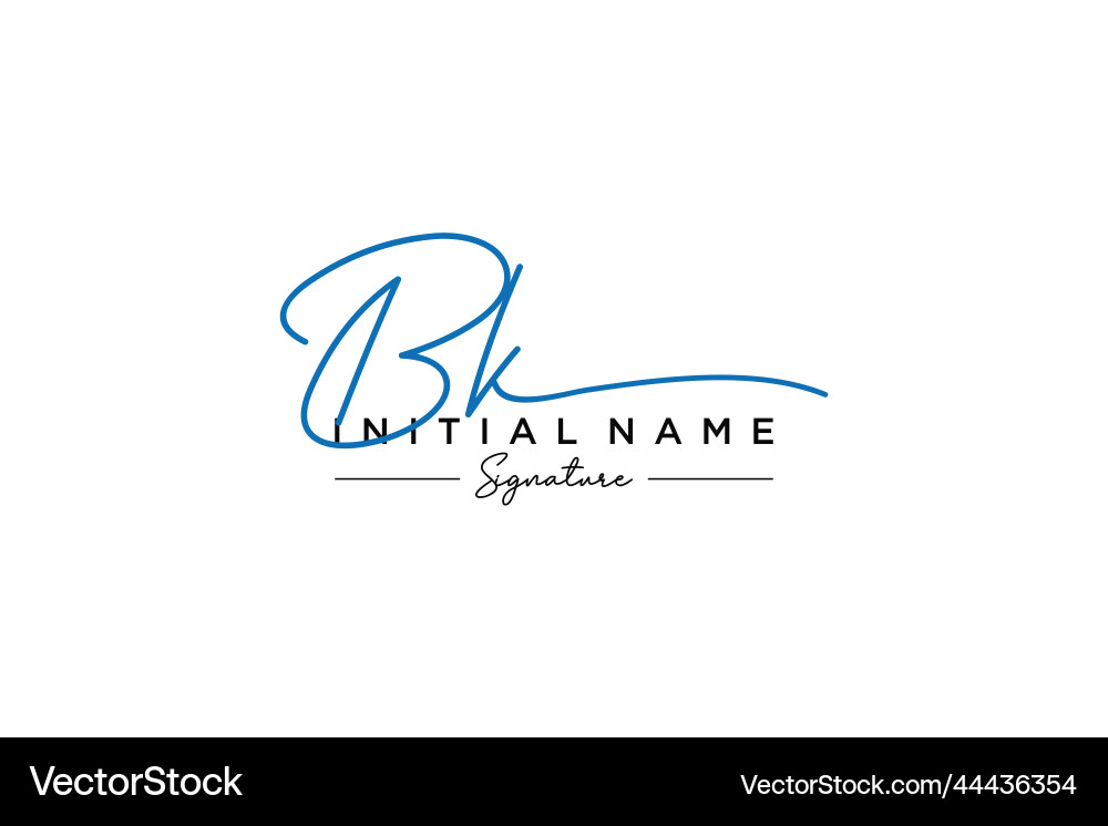Initial bk signature logo template hand drawn Vector Image