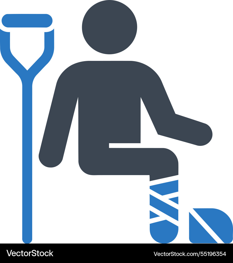 Injury recovery icon Royalty Free Vector Image