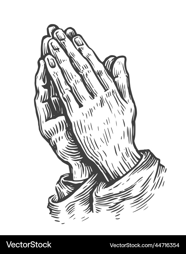 Praying Hands Symbol Royalty Free Vector Image