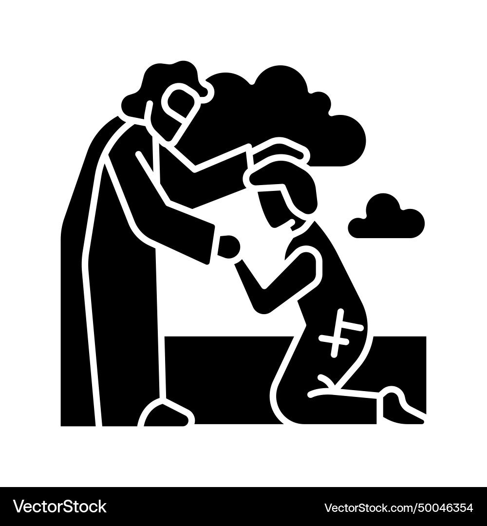 Prodigal Son Forgiveness Icon Royalty Free Vector Image