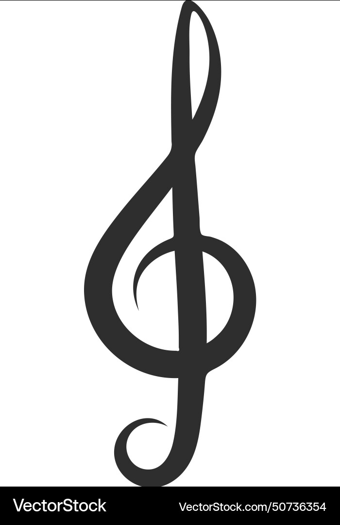 Treble clef symbol music melody notation sign Vector Image