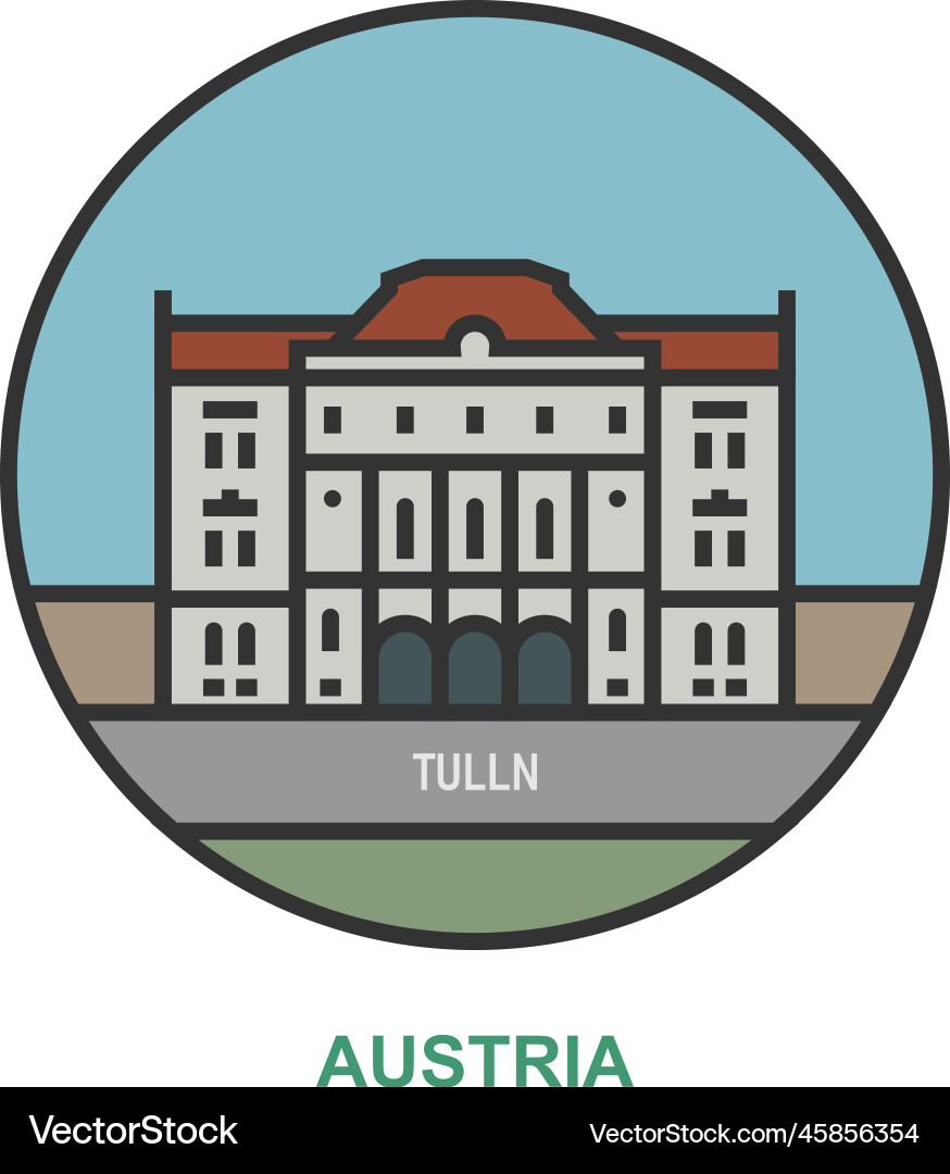 Tulln cities and towns in austria Royalty Free Vector Image