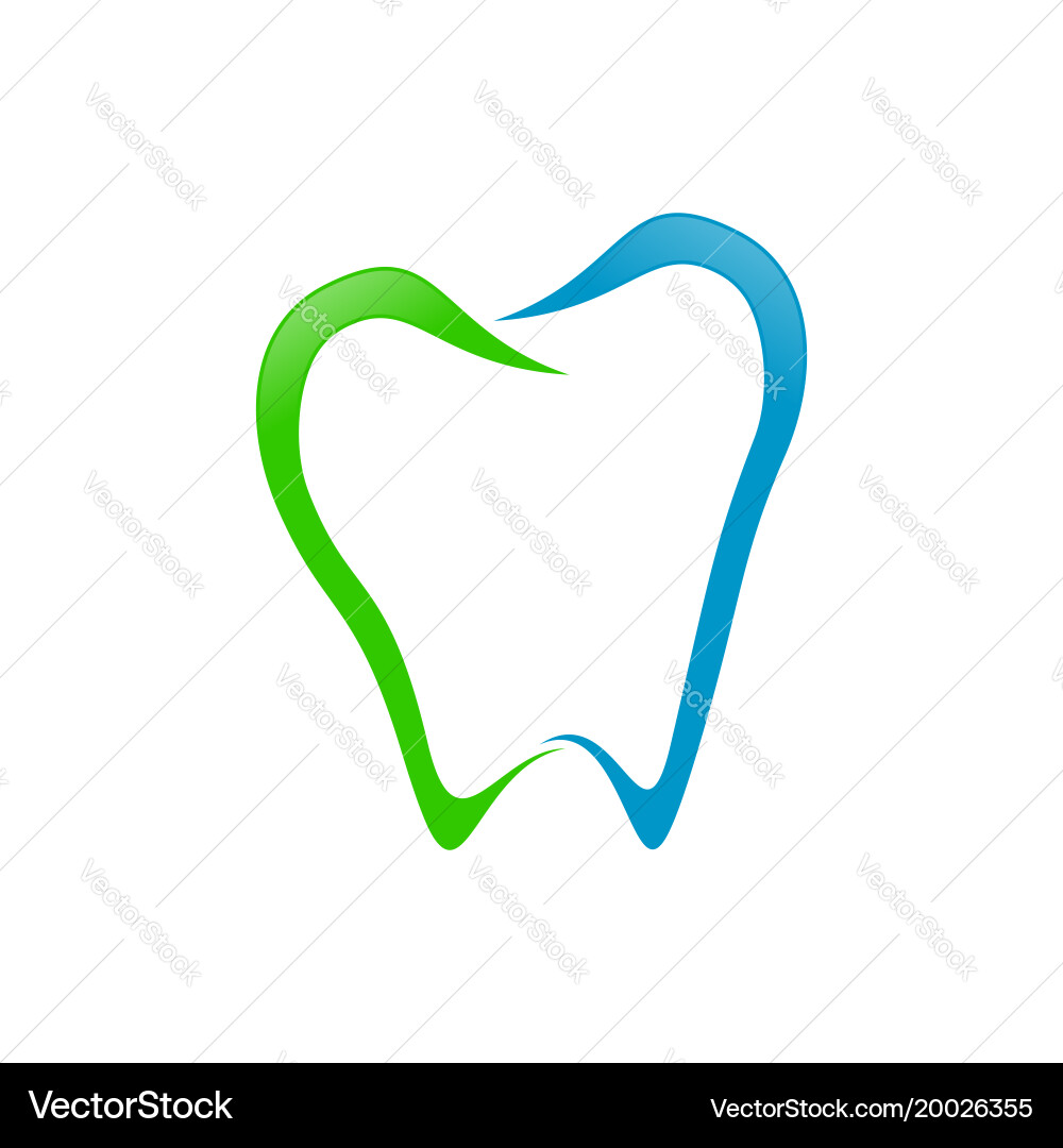 Abstract dental tooth line art Royalty Free Vector Image