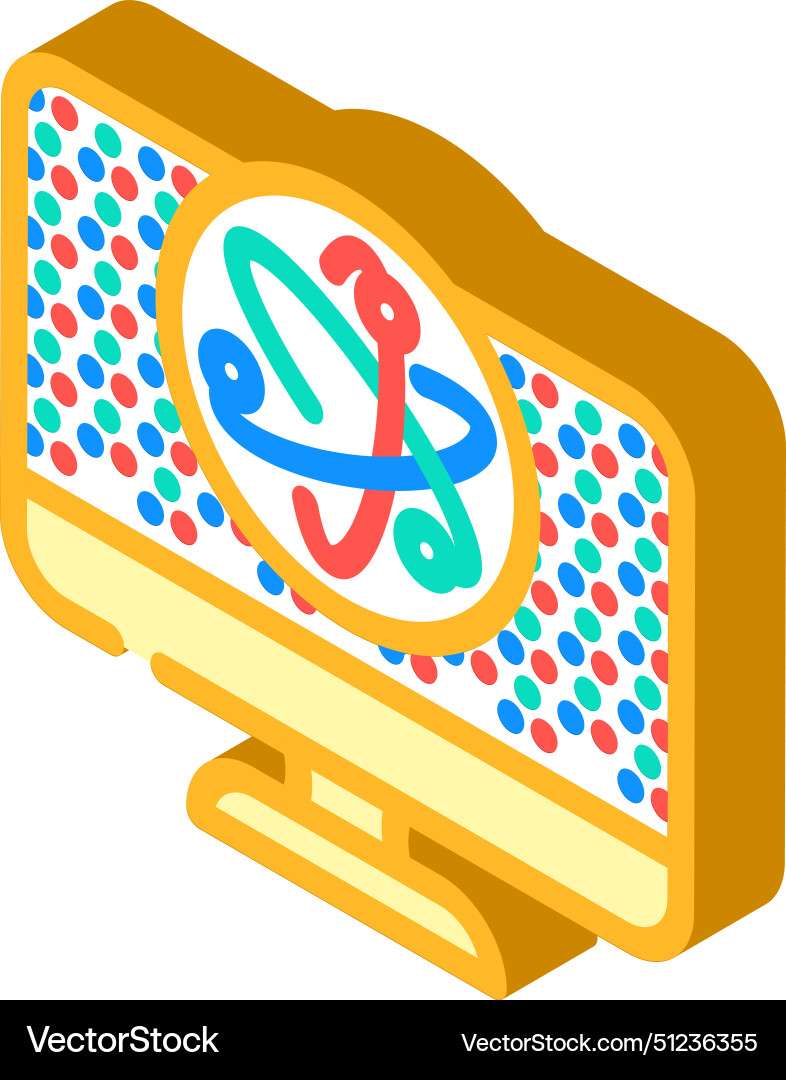 Dot technology quantum isometric icon Royalty Free Vector