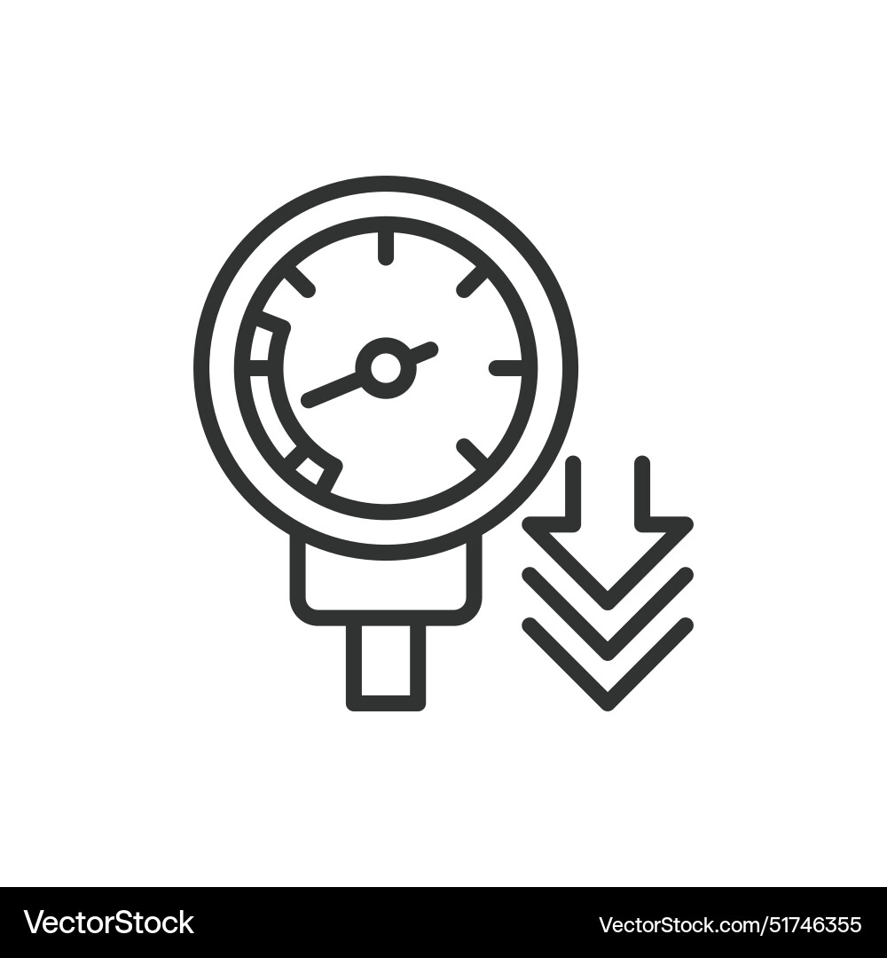 Hypotension in line design low blood Royalty Free Vector