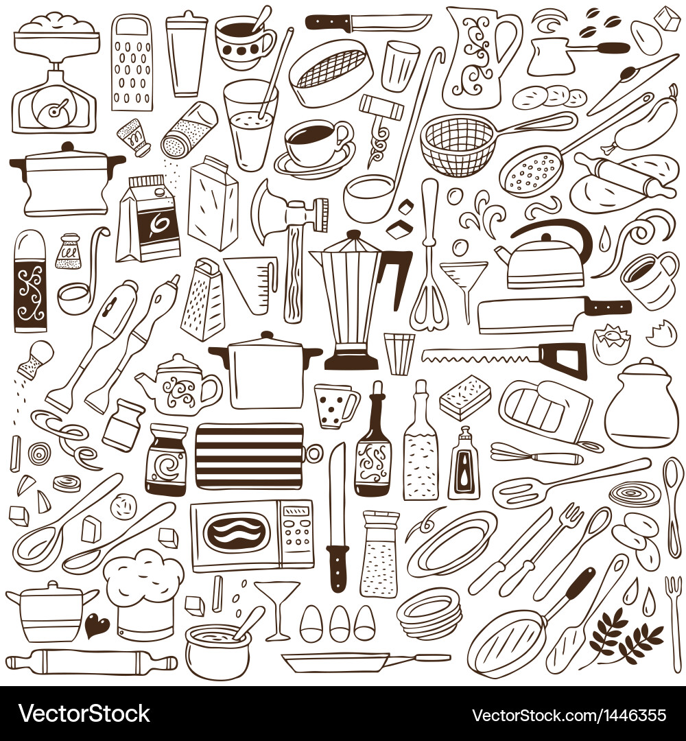 Kitchen Equipment Doodle Vector Images (over 5,500)