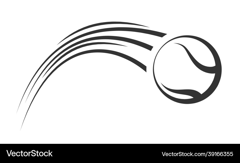 Lawn tennis ball in flight Royalty Free Vector Image