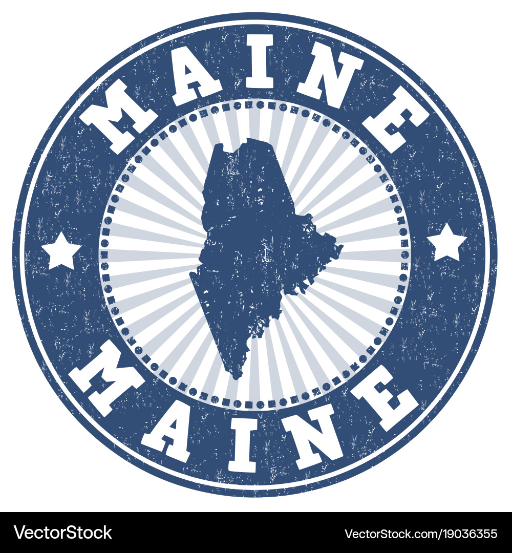 Maine stamp Royalty Free Vector Image - VectorStock