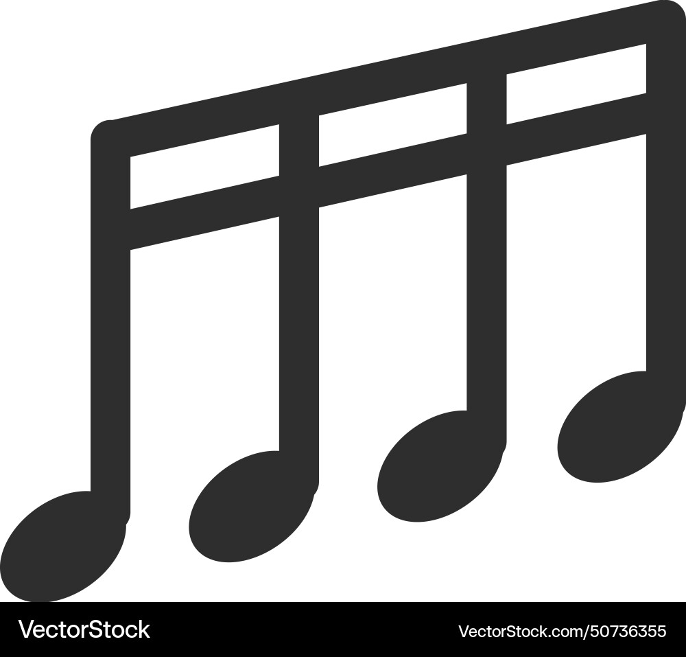 Music notes icon melody symbol sound scale Vector Image