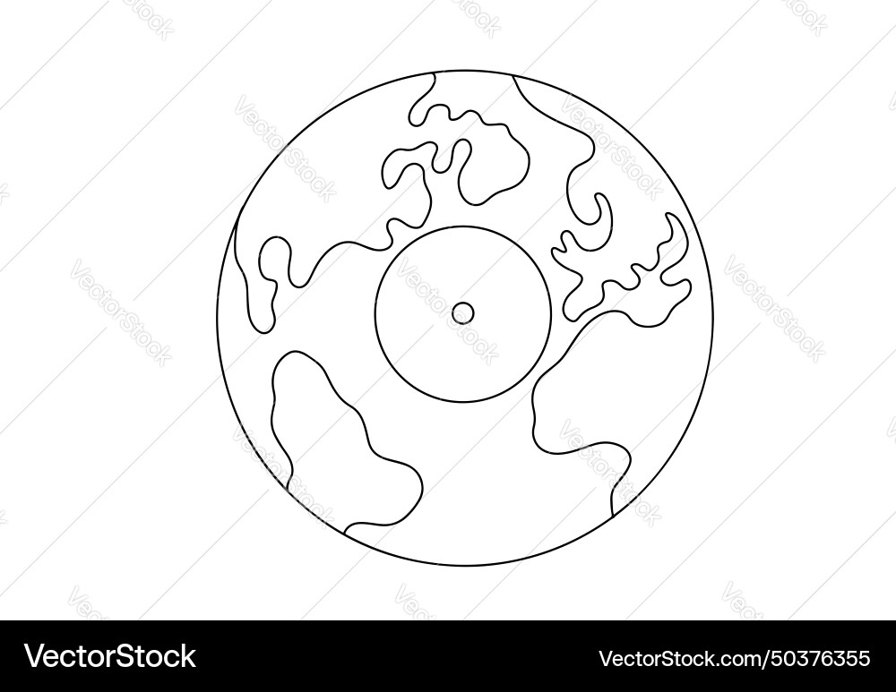 Music world one line Royalty Free Vector Image