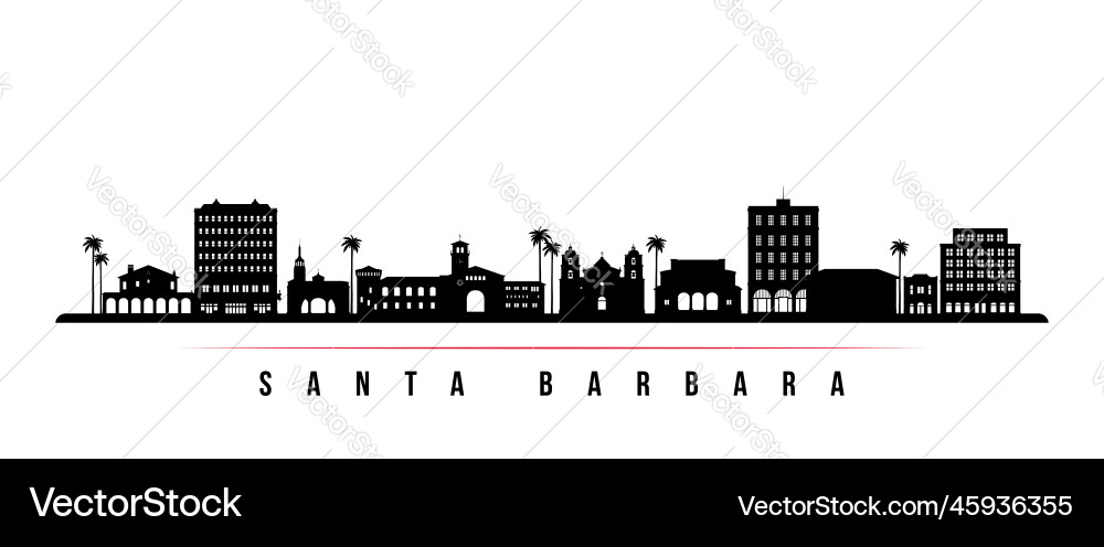 Santa Barbara Skyline Silhouette Royalty Free Vector Image