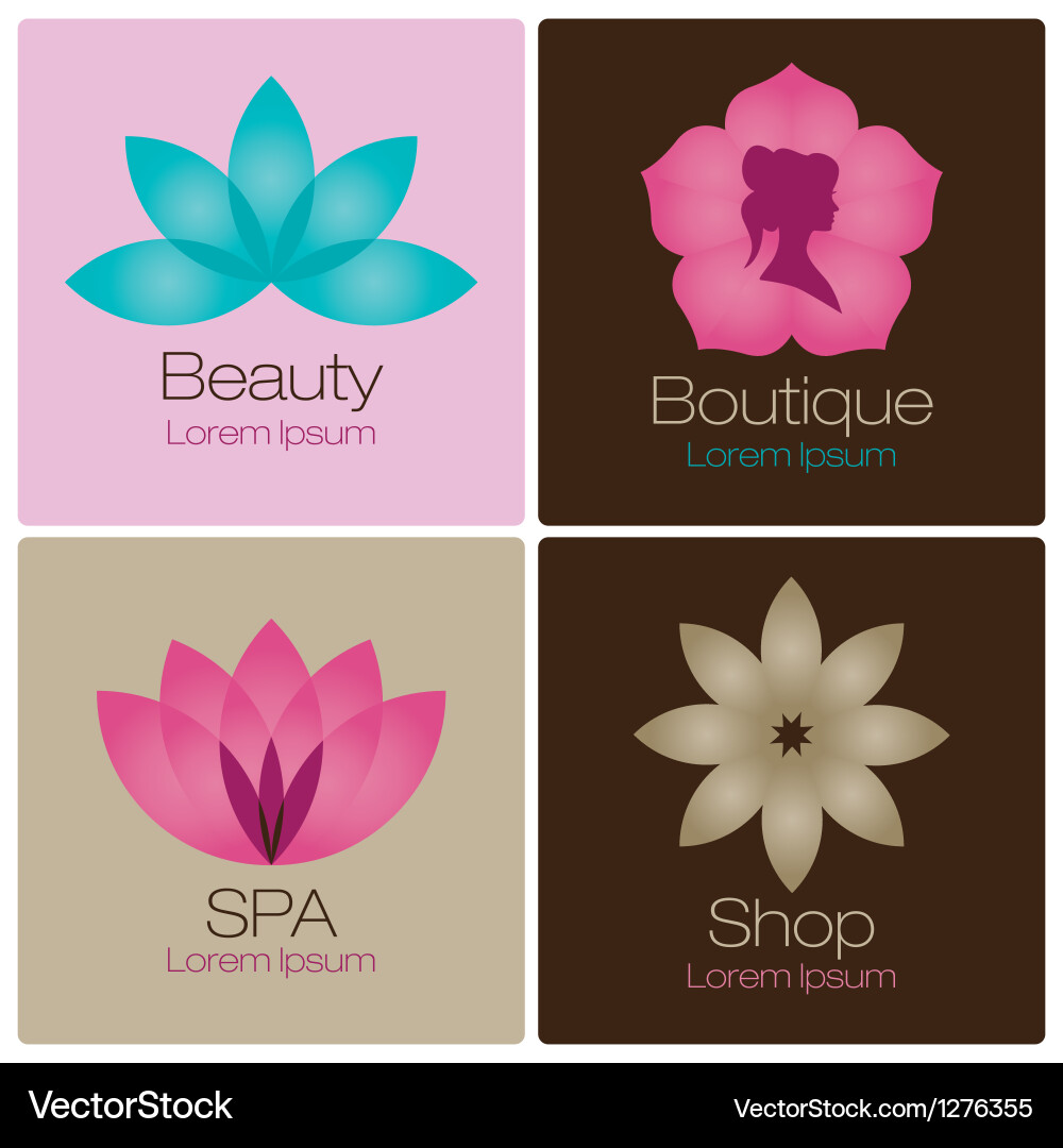 Spa Flower Logo Elements Royalty Free Vector Image