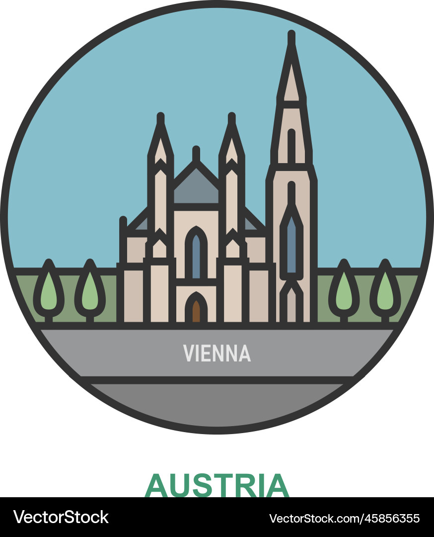 Vienna cities and towns in austria Royalty Free Vector Image