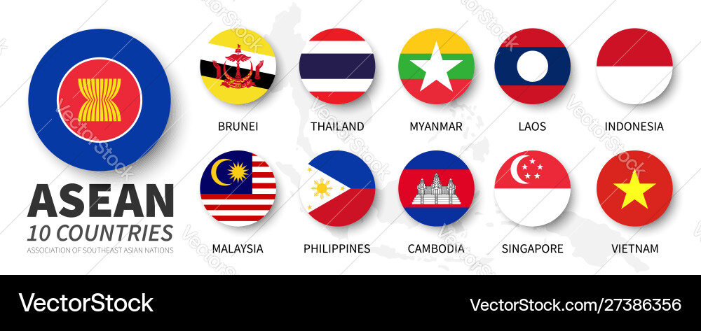 Asean association southeast asian nations Vector Image