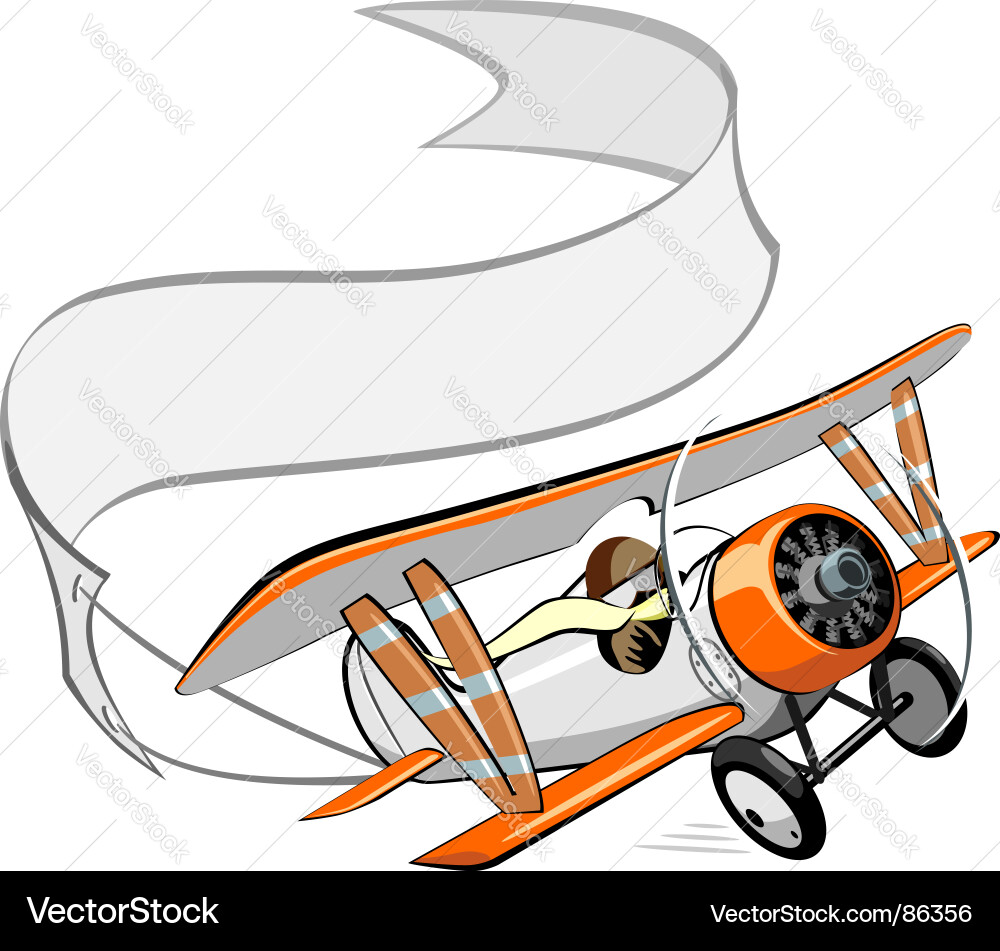 Cartoon biplane Royalty Free Vector Image - VectorStock