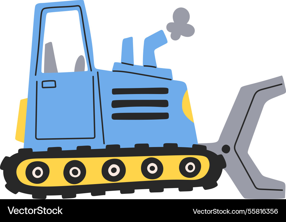 Crawler tractor construction heavy machinery Vector Image