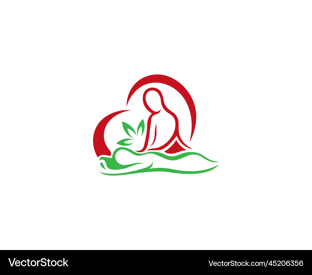 Creative Body Massage Logo Design Royalty Free Vector Image