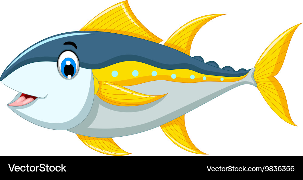 Cute tuna fish cartoon Royalty Free Vector Image