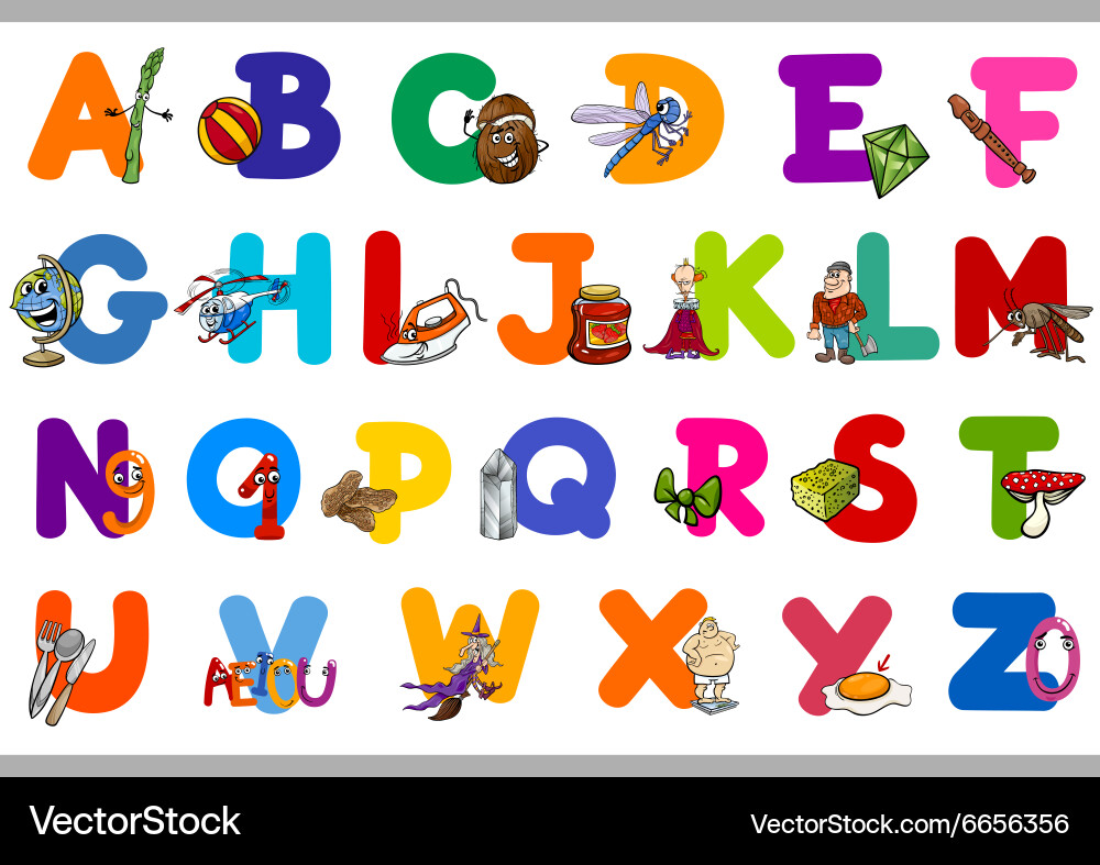 Educational alphabet set for kids Royalty Free Vector Image